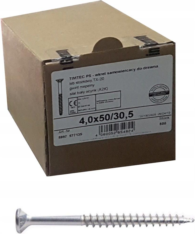 Wurth Timtec wkręt 4x50x30,5 500szt - Opinie i atrakcyjne ceny na Ceneo.pl