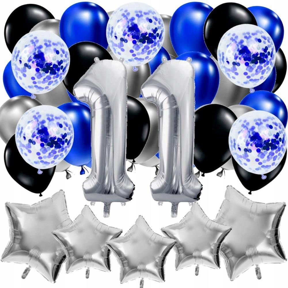Balony Zestaw Na 11 Urodziny Gwiazda 3 Kolor Cyfra - Ceny i opinie ...