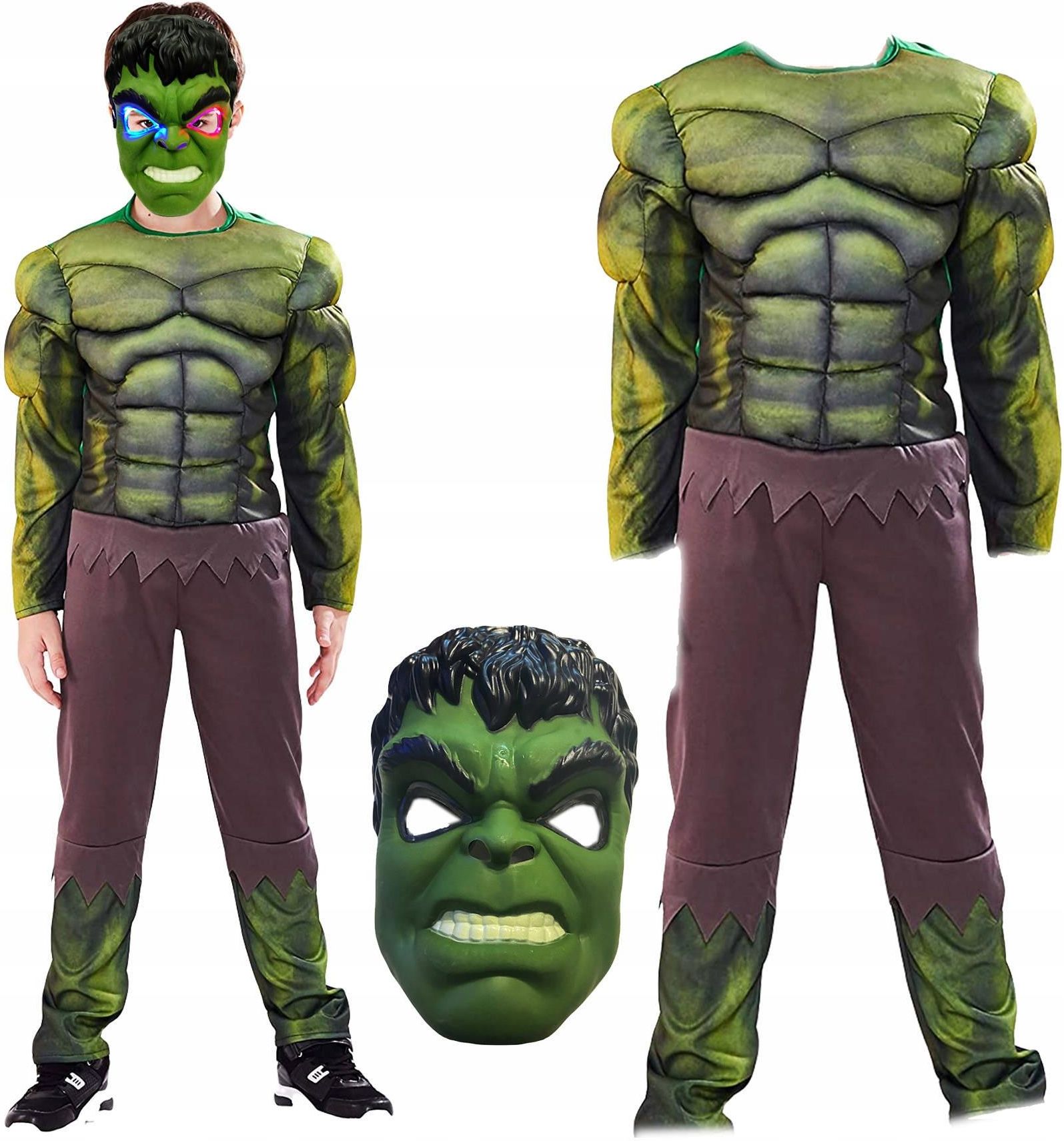 Avengers Hulk Kostium Strój Świecąca Maska 122 128 - Ceny i opinie ...