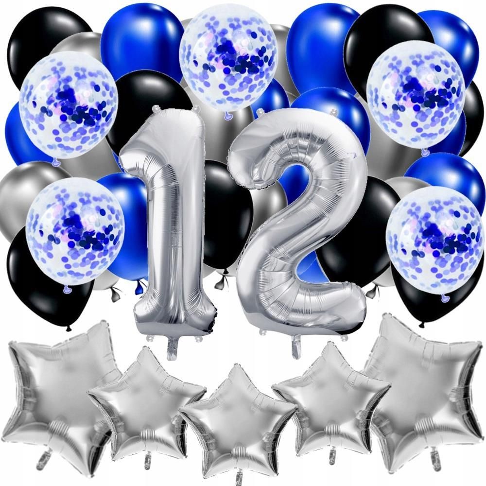 Balony Zestaw Na 12 Urodziny Gwiazda 3 Kolor Cyfra - Ceny i opinie ...