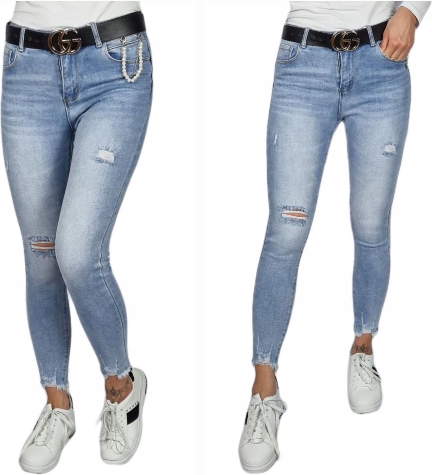 M.sara Spodnie Jeansowe Z Dziurami Rozmiar Xs - Ceny i opinie - Ceneo.pl