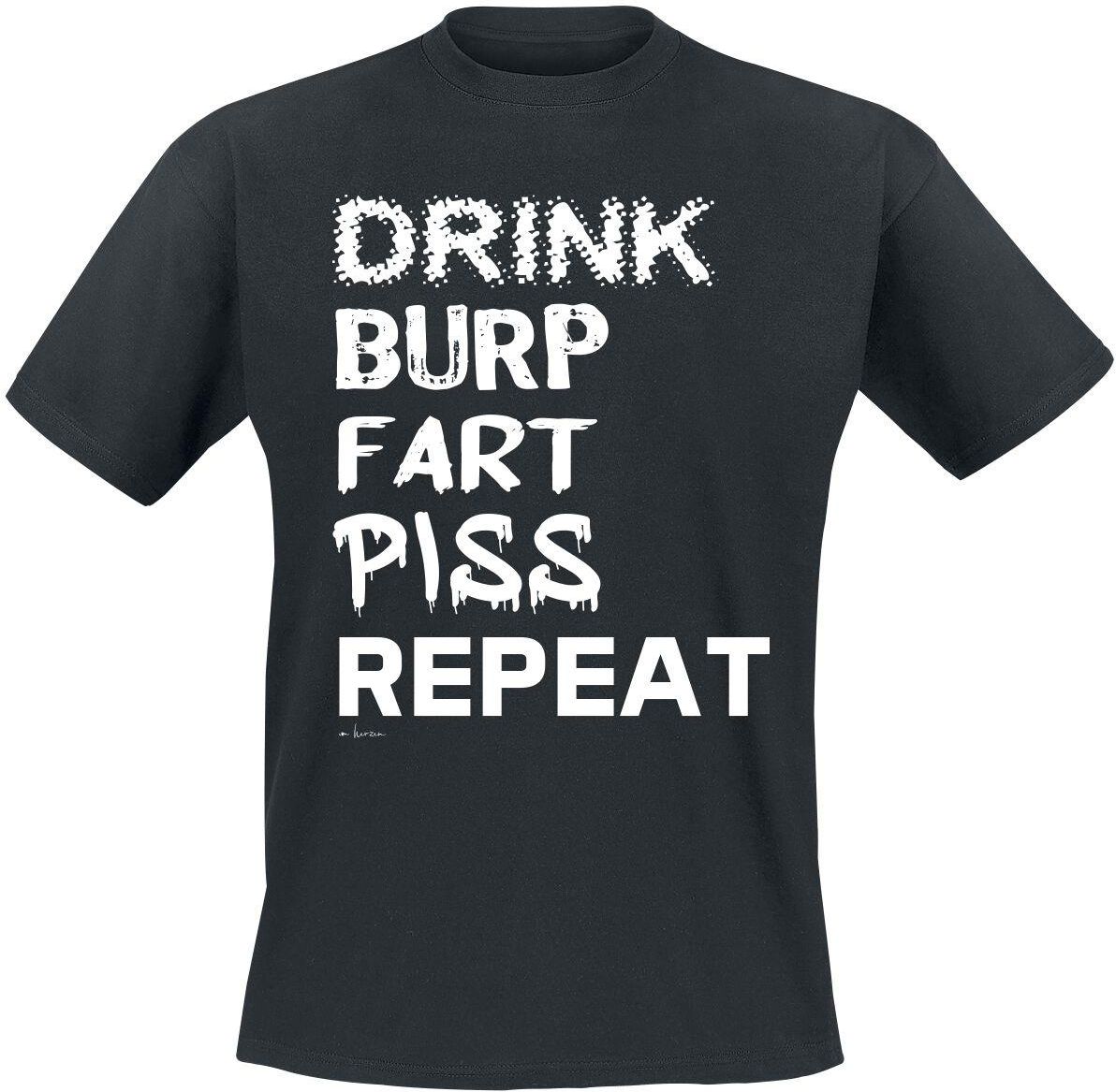 Alcohol & Party - Drink Burp Fart Piss Repeat - T-Shirt - czarny - Ceny ...