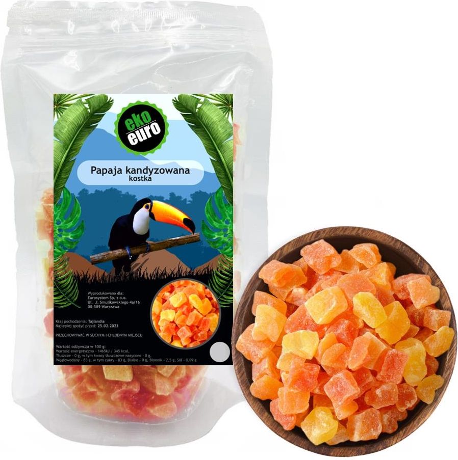 Kandyzowana Papaja Kostka Suszona 500g Słodka - Ceny i opinie - Ceneo.pl