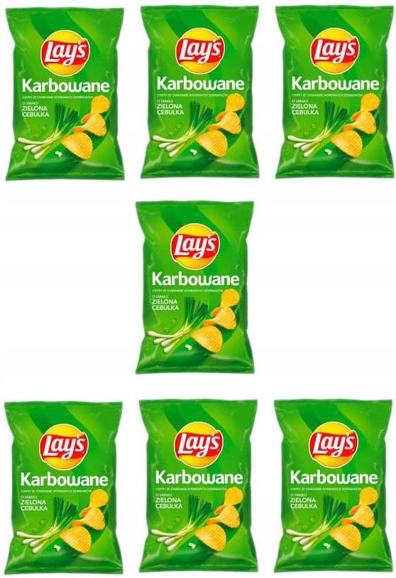 Lays Chipsy Karbowane Zielona Cebulka 7 x 130g - Ceny i opinie - Ceneo.pl