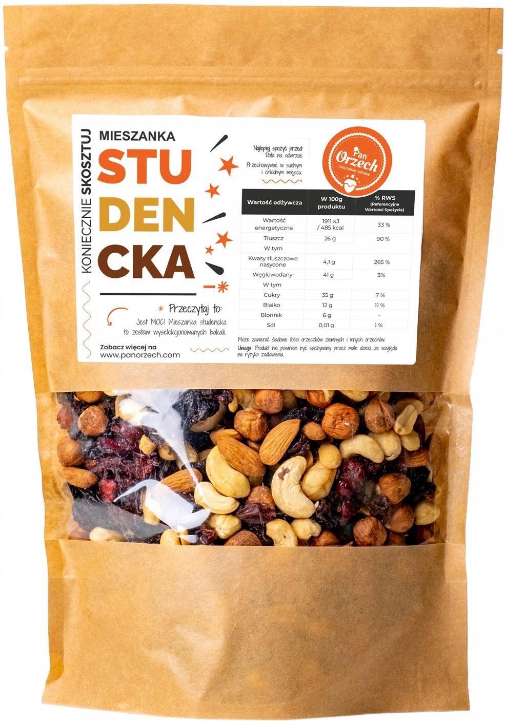 Mieszanka Studencka Orzechy Bakalie Mix 500g - Ceny i opinie - Ceneo.pl