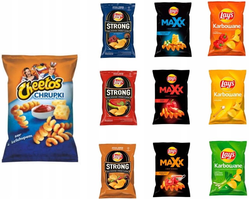 Chipsy Lays Mix Serii Karbowane 9 Szt - Ceny i opinie - Ceneo.pl