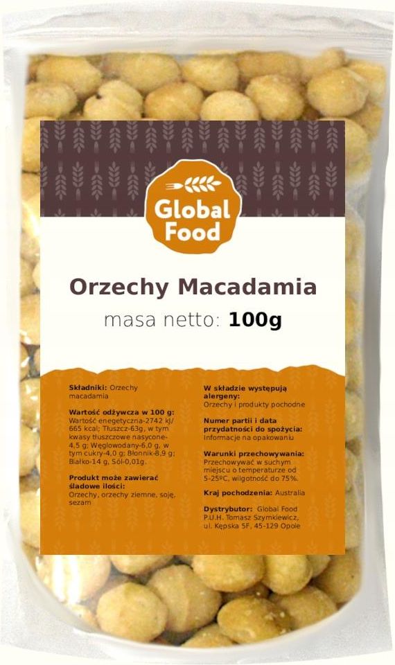 Global Orzechy Makadamia Orzech Macadamia 100g - Ceny i opinie - Ceneo.pl