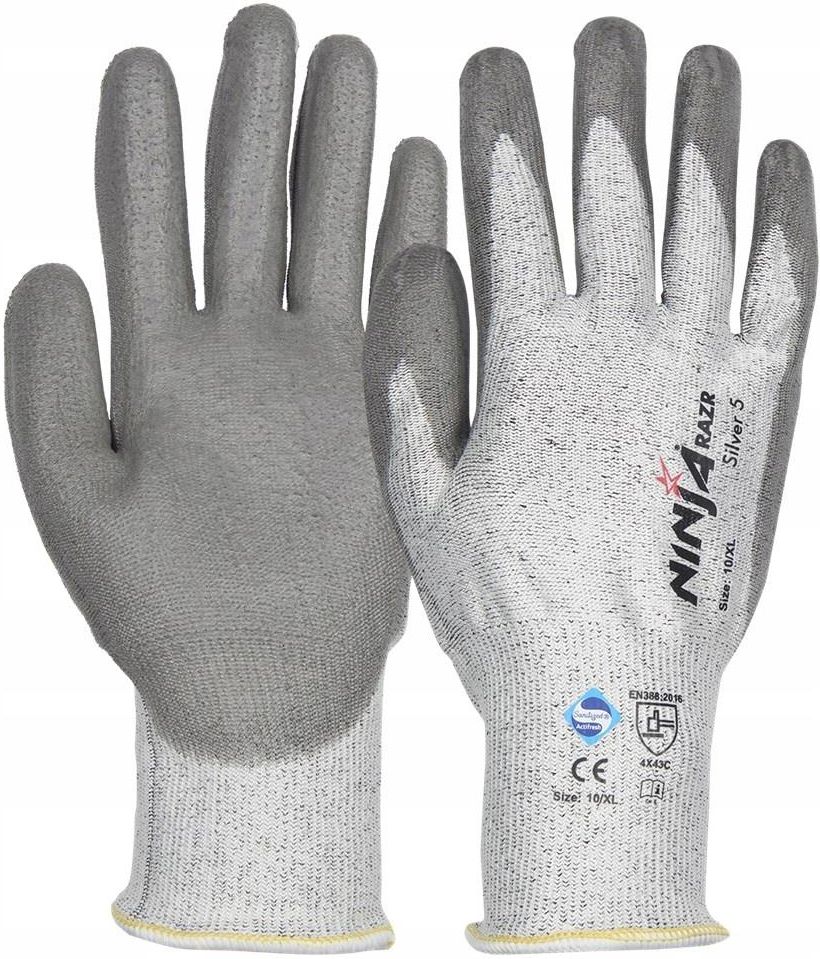 Rękawice Robocze Anti-Cut Ninja Razr Silver5 9/L - Ceny i opinie - Ceneo.pl