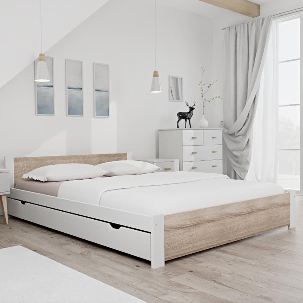 Maxi Drew Łóżko Ikaros 140X200 Cm Białe Stelaż Ze Stelażem Listwowym ...