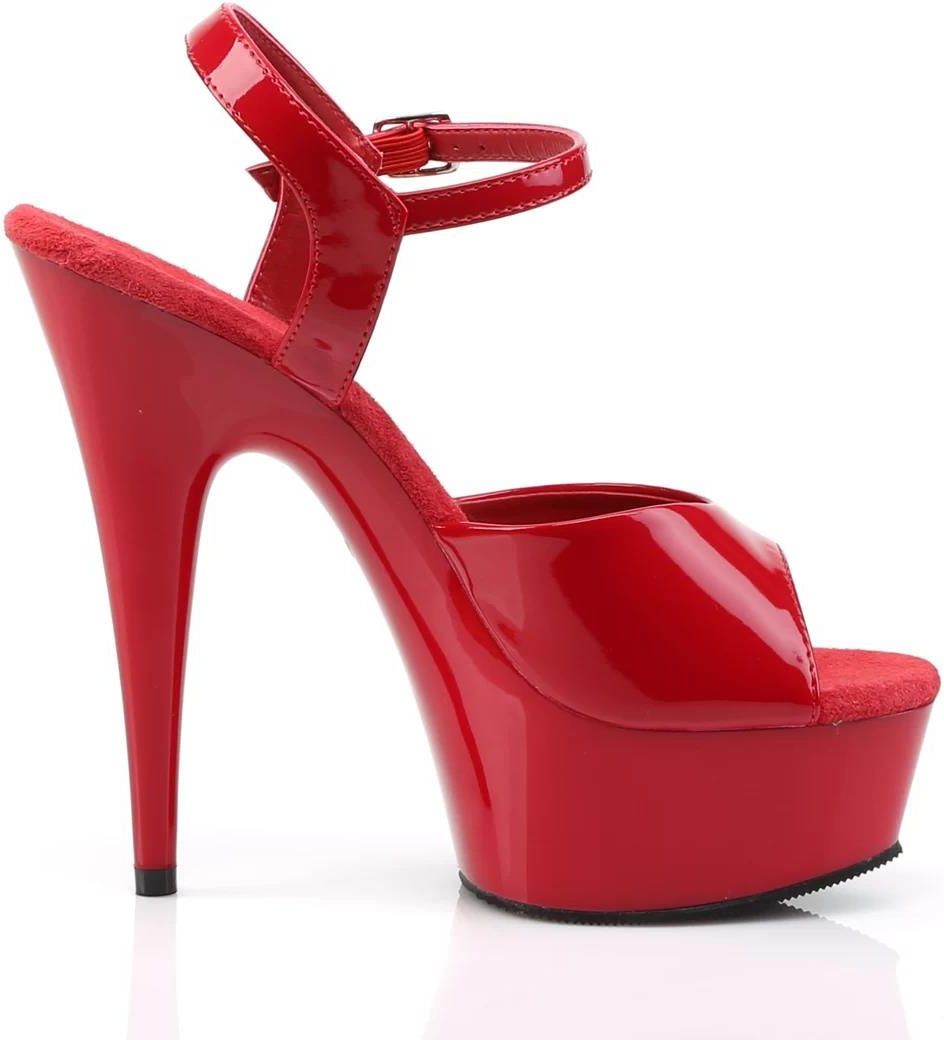 Pleaser Delight-609, Rozmiar: 38, Kolor butów: Red - Ceneo.pl