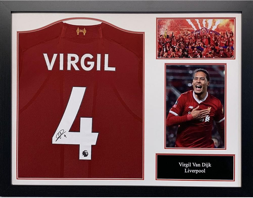 Słynni Piłkarze Koszulka W Antyramie Liverpool Fc Van Dijk Signed Shirt ...