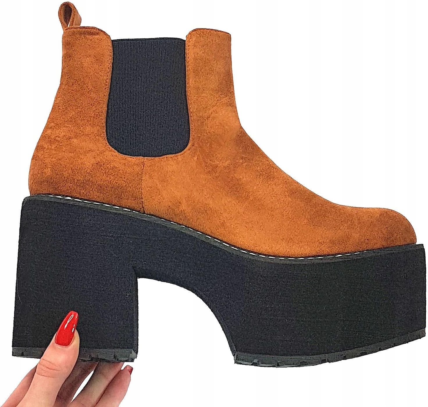 Botki Rude Zamszowe Na Klocku 9835 Rozmiar 41 - Ceny i opinie - Ceneo.pl