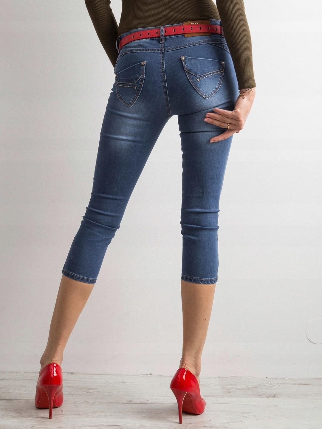 Spodnie rybaczki damskie jeansowe 3/4 jeans modny - Ceny i opinie ...