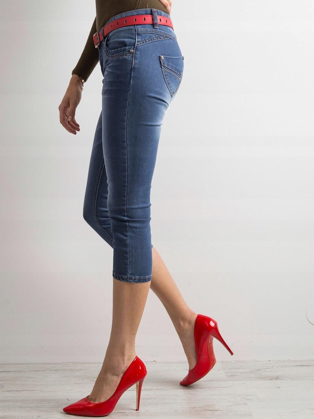Spodnie rybaczki damskie jeansowe 3/4 jeans modny - Ceny i opinie ...