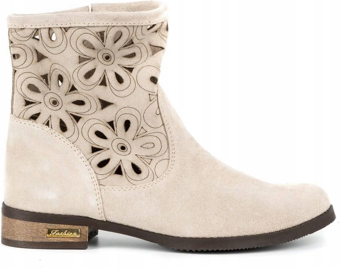 Olivier Wygodne Botki Ażurowe Skóra Alice Jasny Beż 42 - Ceny i opinie ...