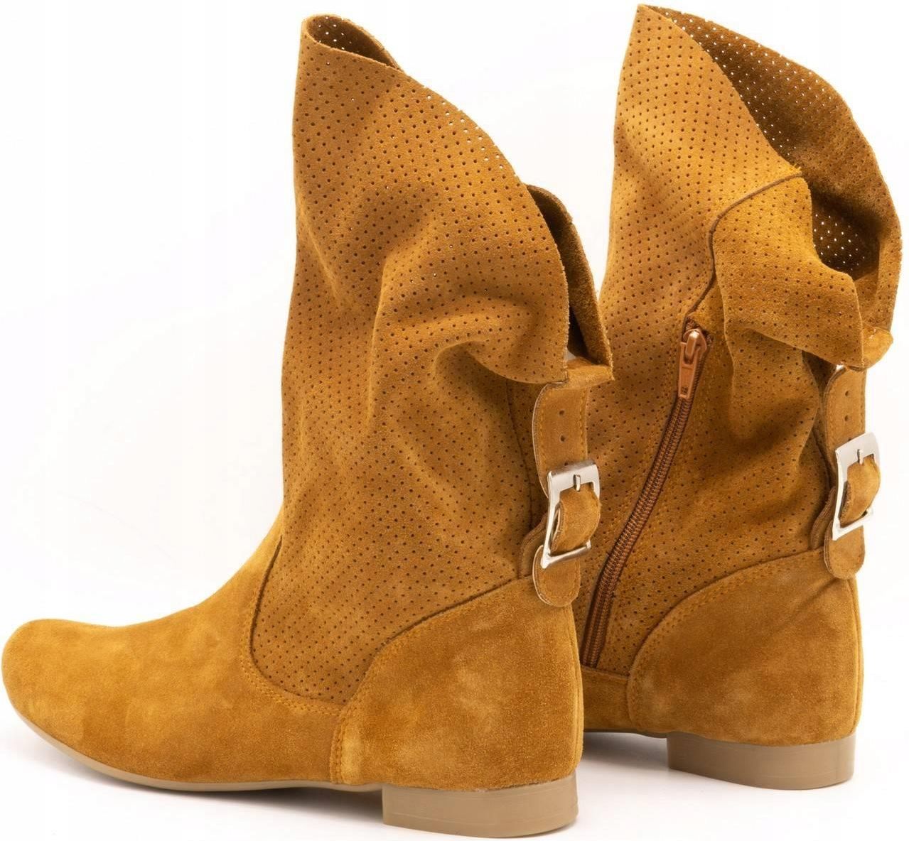 Botki damskie Ażurowe botki Elena rude r.36 - Ceny i opinie - Ceneo.pl