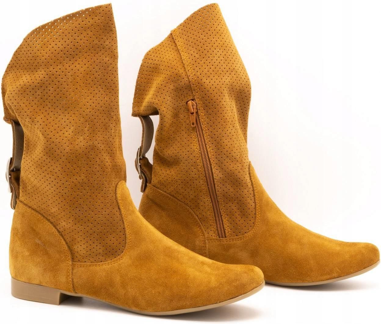 Botki damskie Ażurowe botki Elena rude r.36 - Ceny i opinie - Ceneo.pl