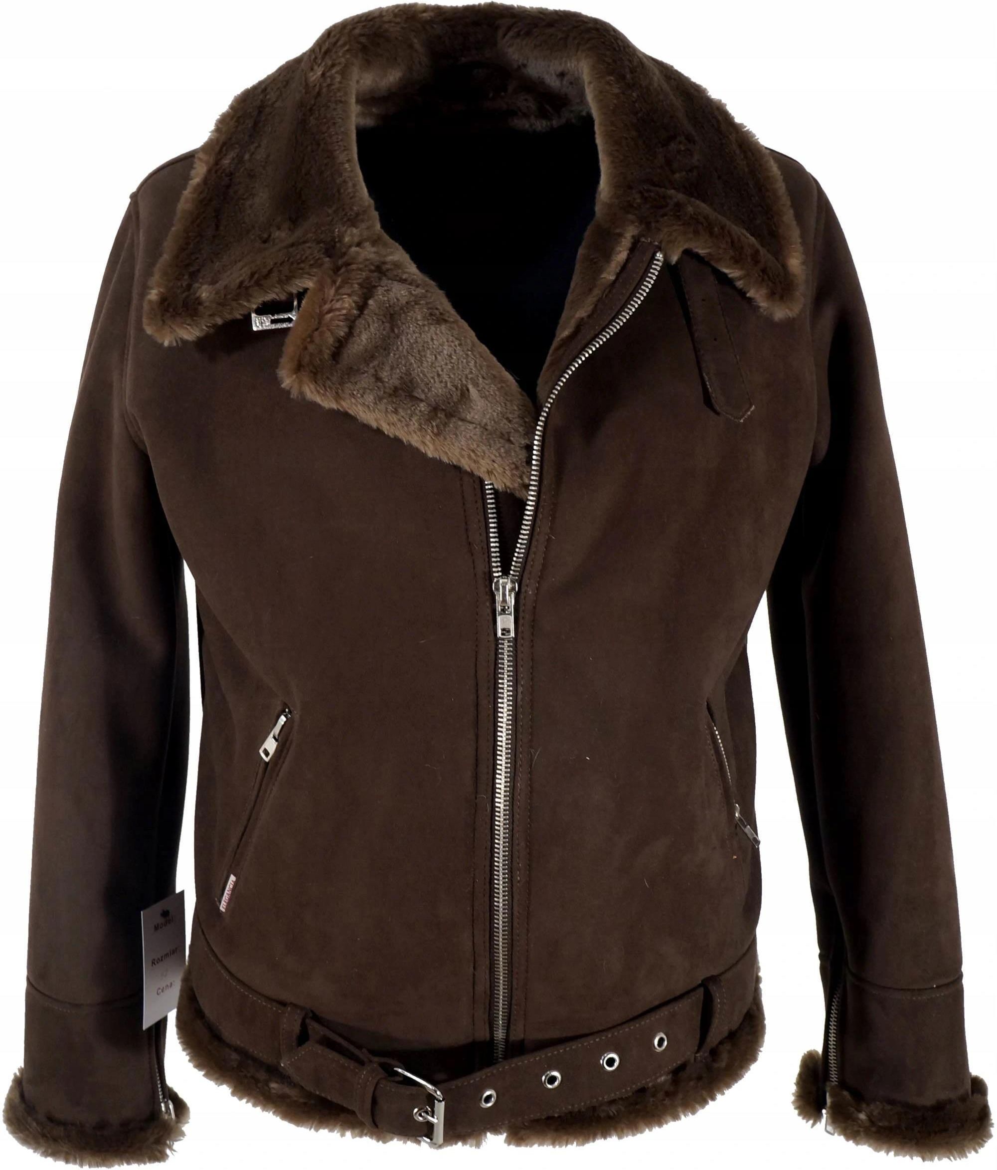 Zimowa Kurtka Pilotka Męska Brązowa Kożuch Eco NR1 - Ceny i opinie ...