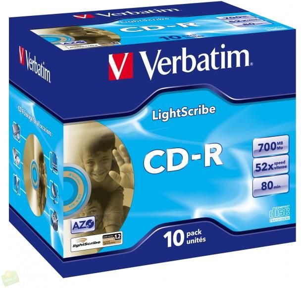 Nośnik danych Verbatim CD-R 700MB 52x Slim 10szt LightScribe Super AzO ...