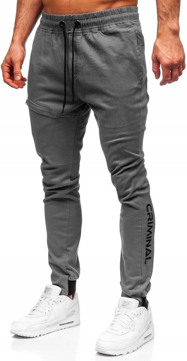 Spodnie Męskie Joggery Szare B11119 Rozmiar_l - Ceny i opinie - Ceneo.pl