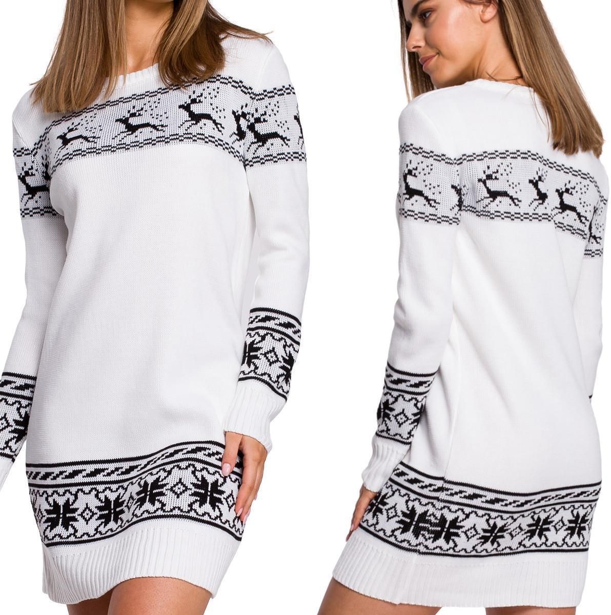 Długi Sweter zimowy Świąteczny z motywem - Ceny i opinie - Ceneo.pl