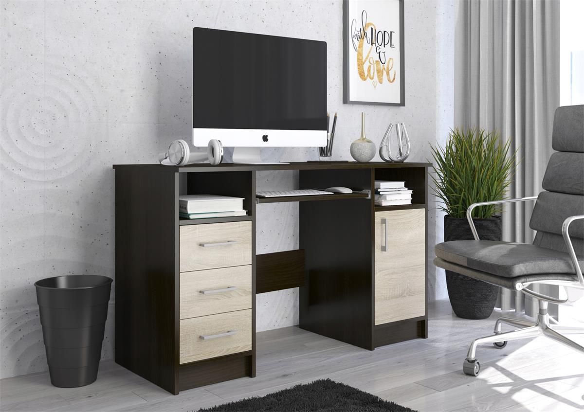 Biurko prostokątny Mobene Modern 120 x 50 x 73 cm wnge mix sonoma n-11 ...
