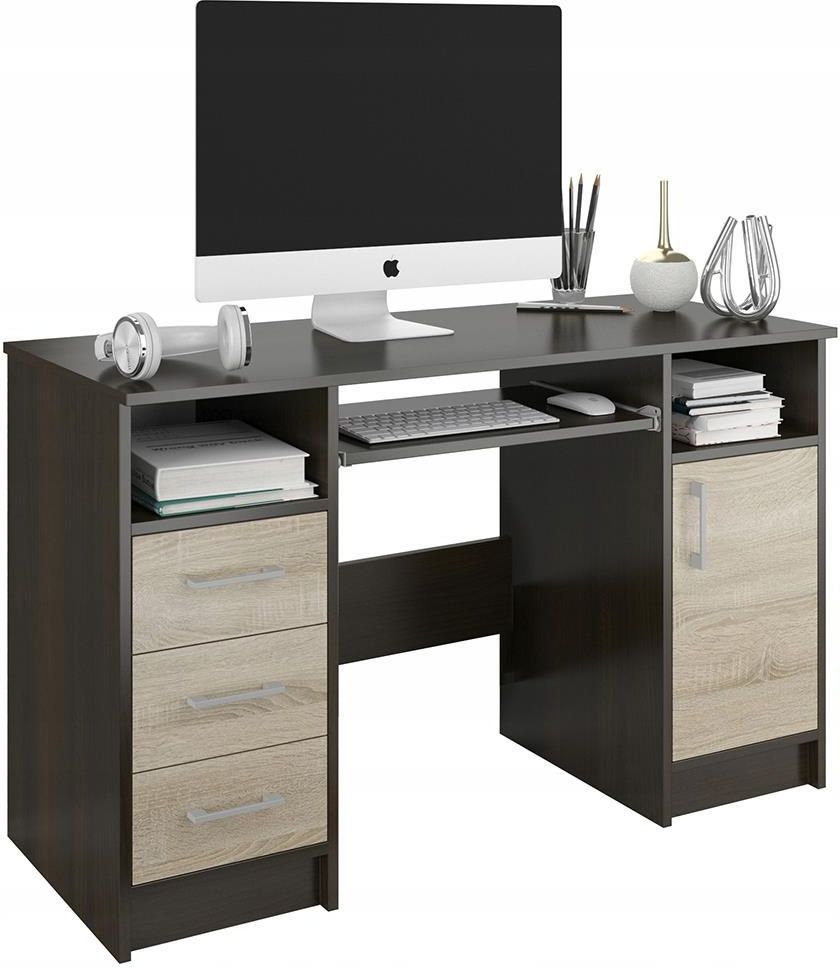 Biurko prostokątny Mobene Modern 120 x 50 x 73 cm wnge mix sonoma n-11 ...