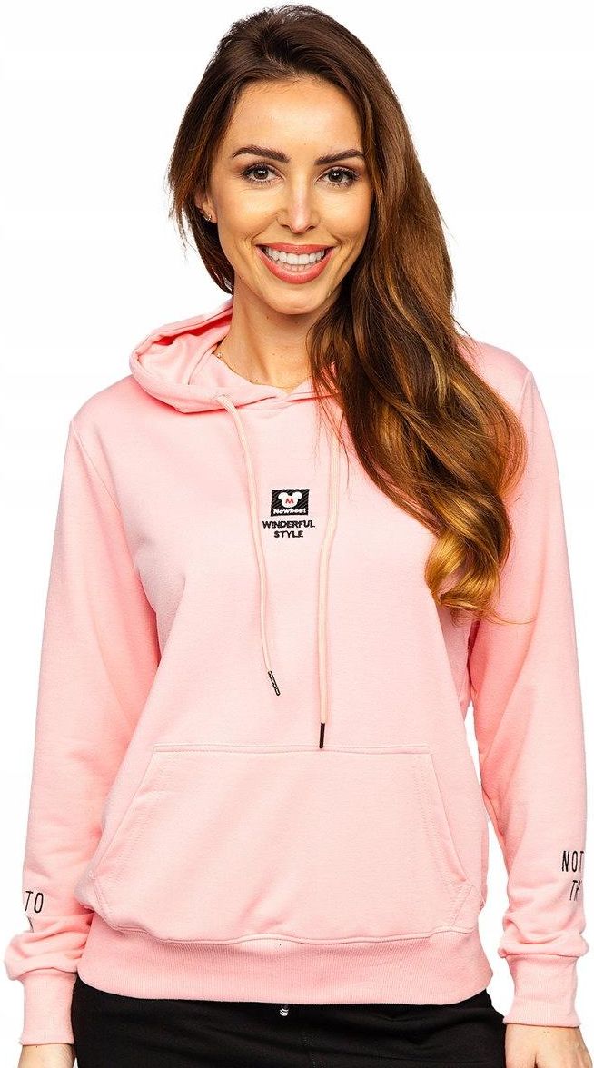 Bluza Damska Z Kapturem Różowa HL9265 Denley_m/l - Ceny i opinie - Ceneo.pl