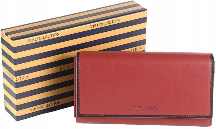 Vip Collection Damski portfel skórzany Brązowy - Ceny i opinie - Ceneo.pl