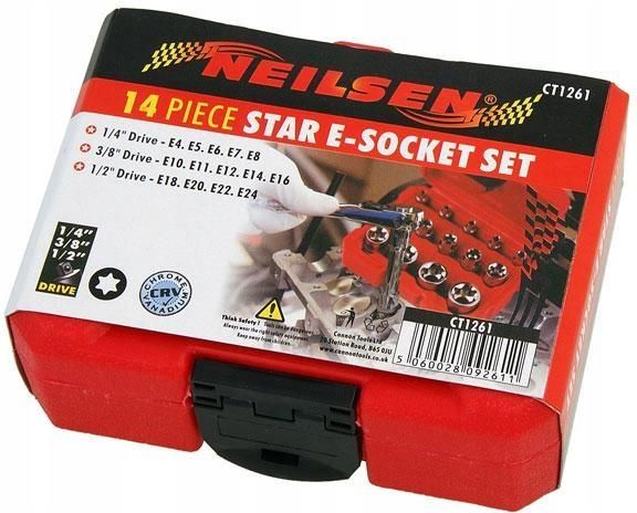 Neilsen Zestaw Nasadek Torx Wewnetrzny E4 E24 14szt. Torxy CT1261_2 ...