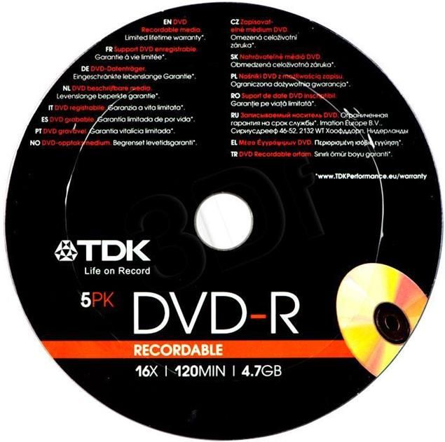 Nośnik danych TDK 4,7GB DVD-R 5szt. (T78671) - Opinie i ceny na Ceneo.pl
