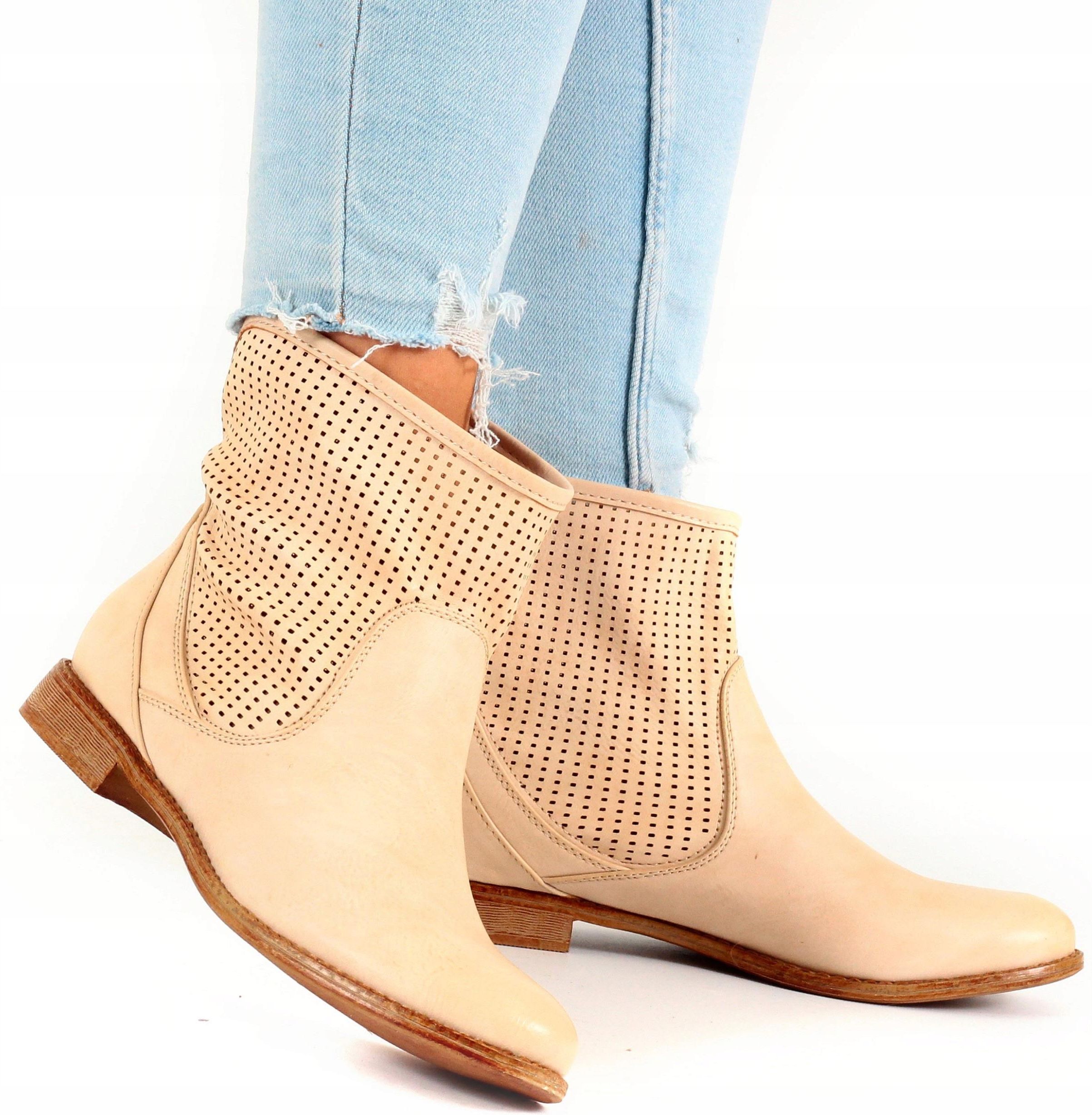 Botki Damskie Ażur Buty Płaskie Na Wiosne - Ceny i opinie - Ceneo.pl