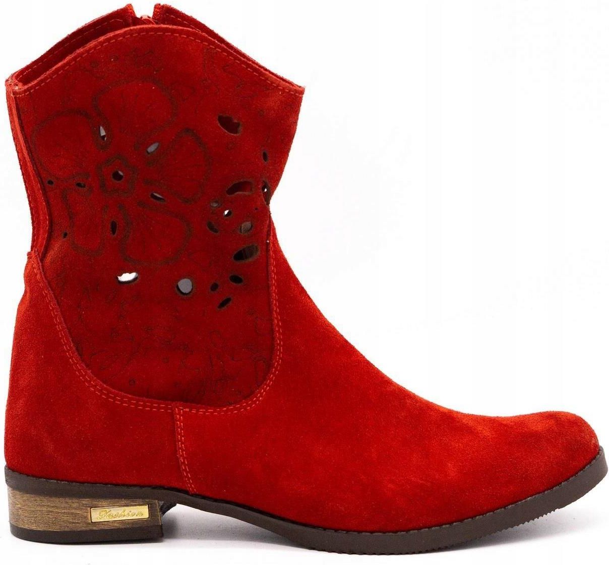 Olivier Wygodne Botki Ażurowe Jess Czerwone R.42 - Ceny i opinie - Ceneo.pl