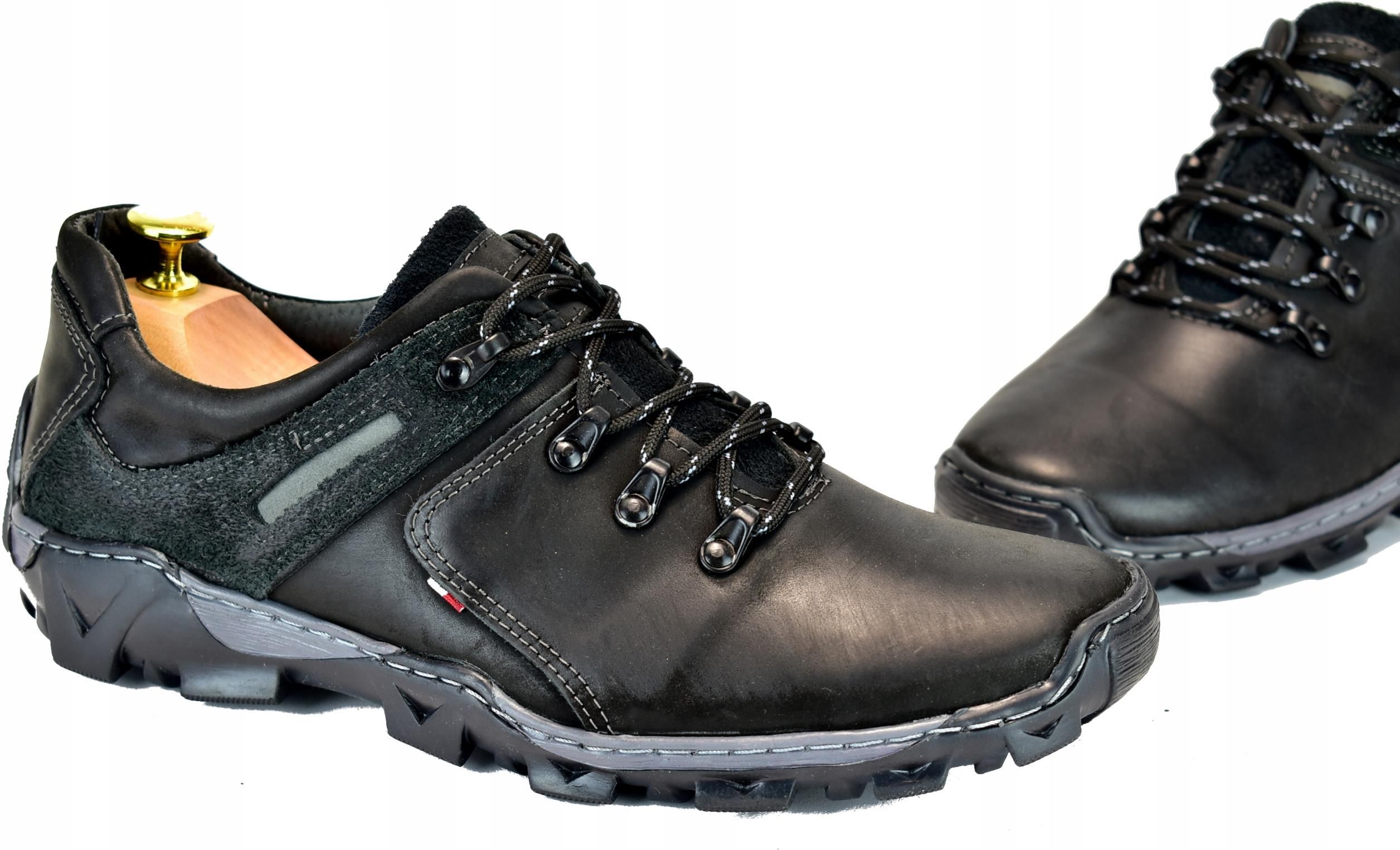 Półbuty Męskie Trekingowe Skórzane Czarne46POLSKIE - Ceny i opinie ...