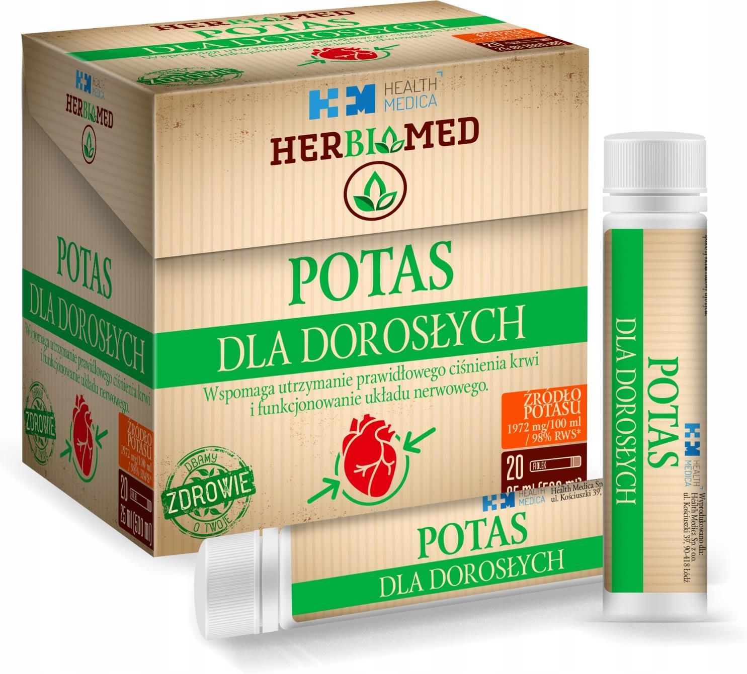 Suplement diety potas ampułki 500 ml 20 szt. - Opinie i ceny na Ceneo.pl