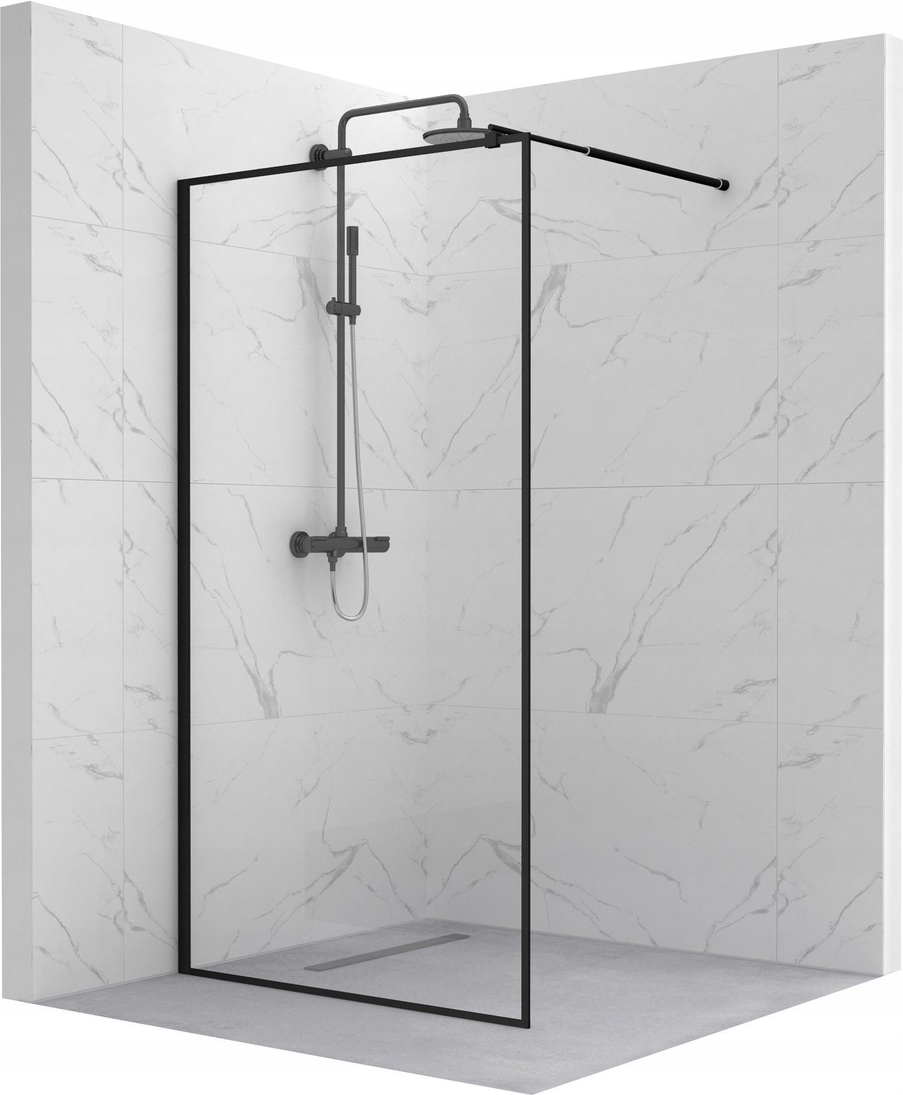 Drzwi prysznicowe Sevante Ścianka Szyba Prysznicowa Walk-In 90 cm Szkło ...