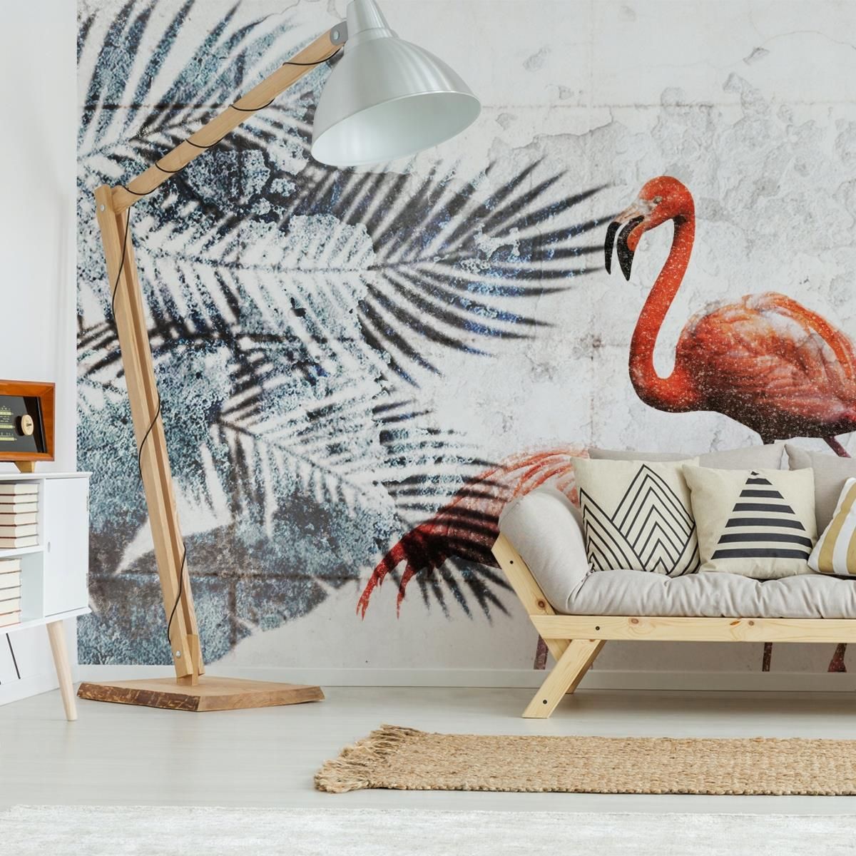 MURALO FOTOTAPETA FLAMINGI LIŚCIE BETON RETRO 3D 400X280 - Opinie i ceny na Ceneo.pl