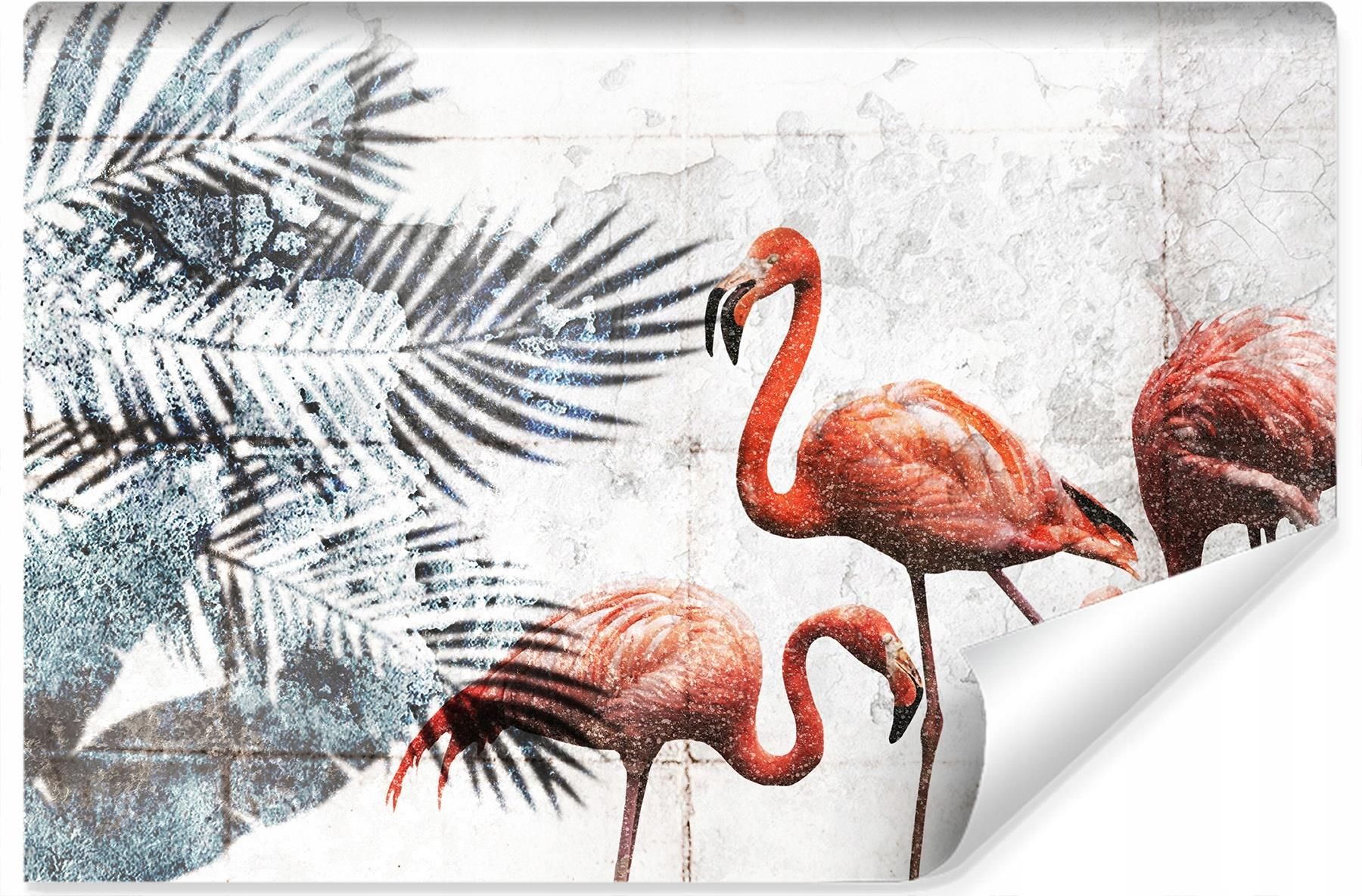 MURALO FOTOTAPETA FLAMINGI LIŚCIE BETON RETRO 3D 400X280 - Opinie i ceny na Ceneo.pl