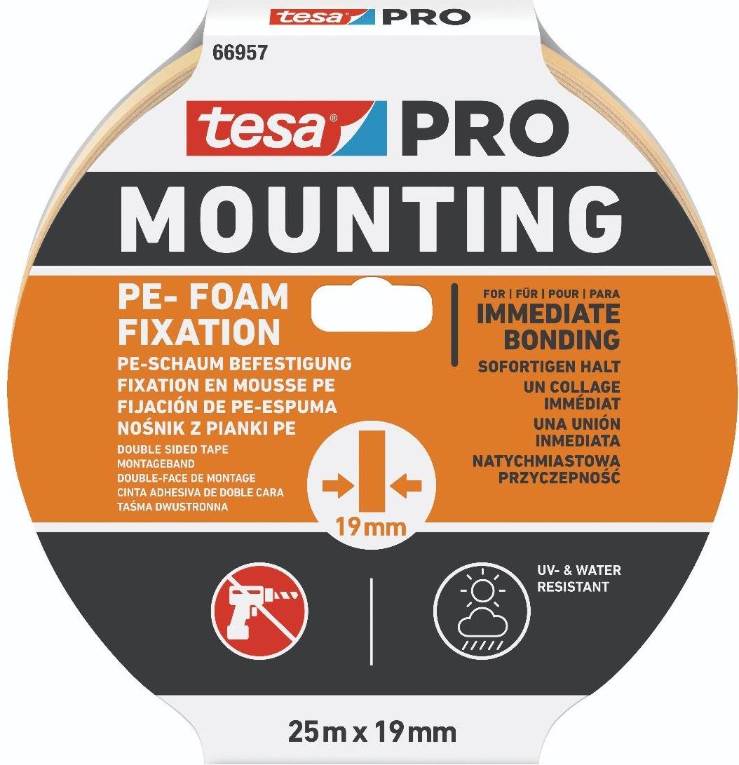Tesa Dwustronna taśma montażowa PRO Mounting 25m x 19mm (66957 ...