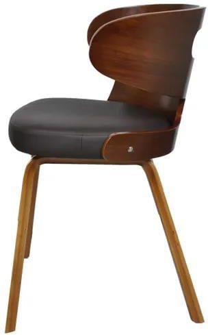 Krzesła Stołowe, 4 Szt., Brązowe, Gięte Drewno I Sztuczna Skóra 2414539 ...