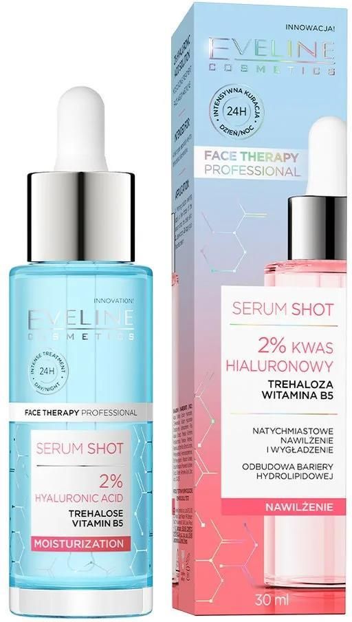 Serum do twarzy Eveline Cosmetics Serum Shot Kuracja 2% Kwas Hialuronowy Na Twarz Szyję I Dekolt ...