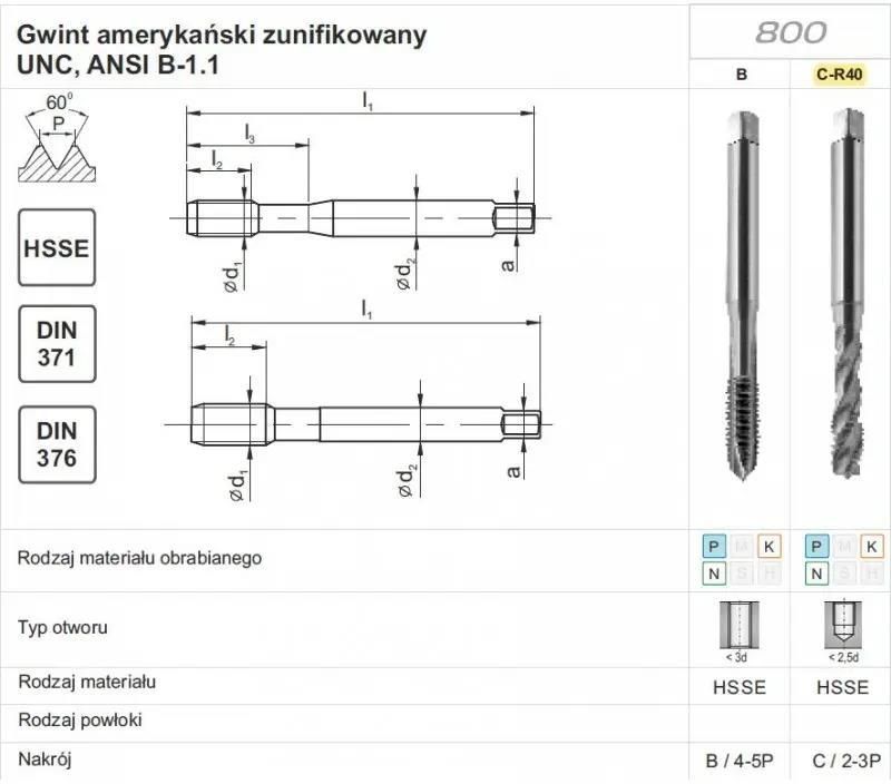 Fanar Gwintownik Unc 3/410 Din376C R40 2B Hsse 800 D25111014135 - Opinie i ceny na Ceneo.pl