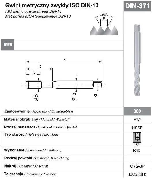 Wiertło Fanar Gwintownik Maszynowy Wysokowydajny M3,5 Din371C R40 Hsse 800 C25111010035 - Opinie ...