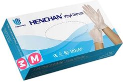 HENCHAN - jednorazowe rękawiczki winylowe, bezpudrowe, rozmiar M, 100 ...