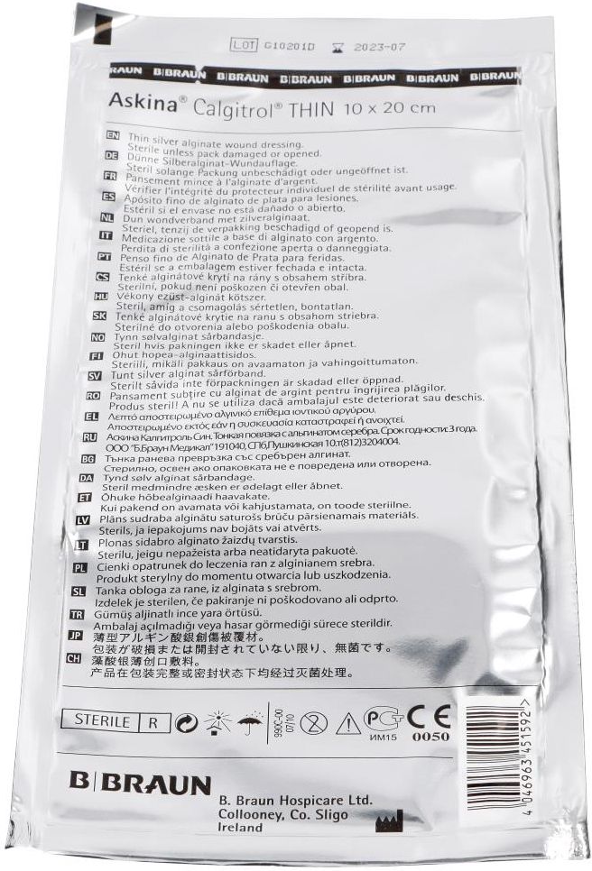 Opatrunek do leczenia ran Askina Calgitrol Thin (B. Braun) 10 x 10 cm ...