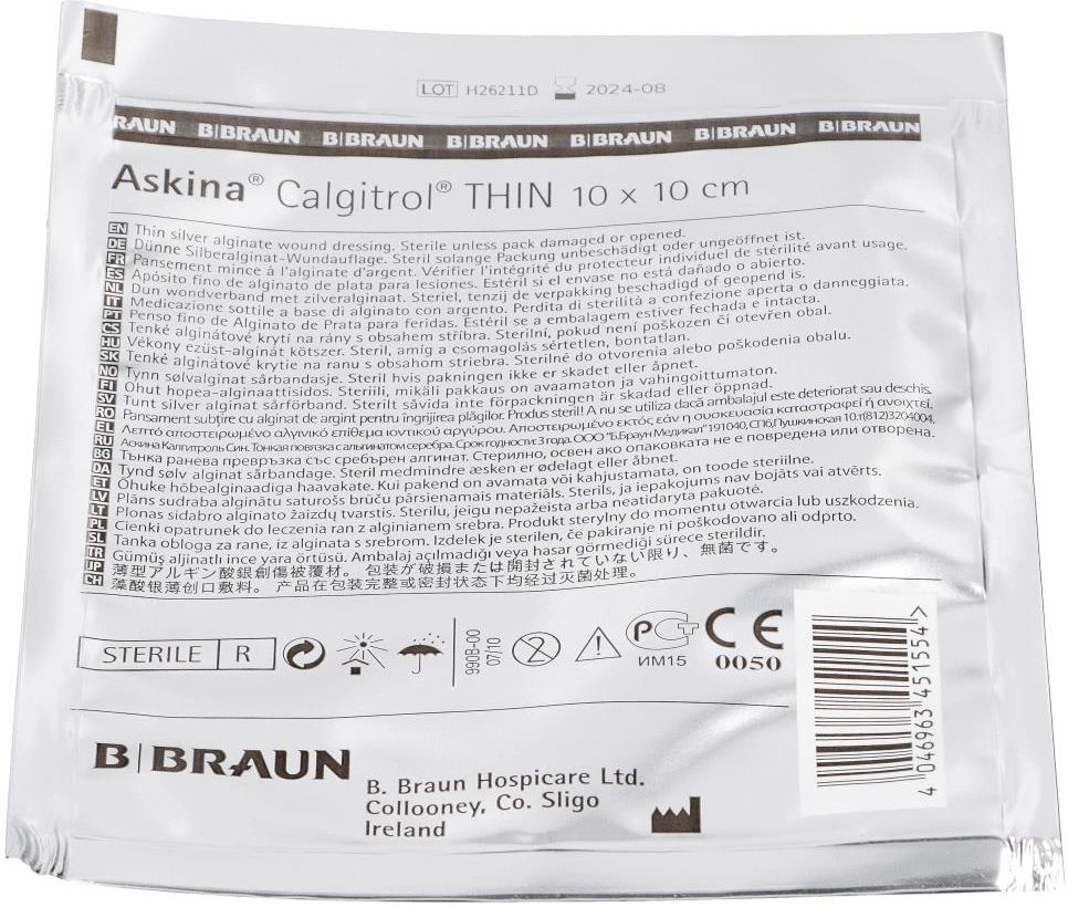 Opatrunek do leczenia ran Askina Calgitrol Thin (B. Braun) 10 x 10 cm ...