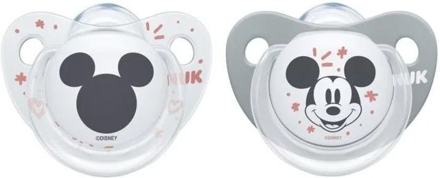 NUK Trendline Disney Myszka Miki silikonowy 6-18M szary 2 szt. - Ceny i opinie - Ceneo.pl