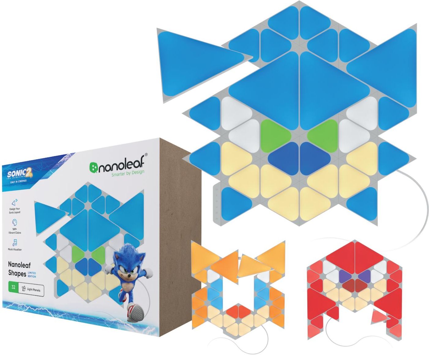Nanoleaf Shapes Triangles Starter Kit Sonic Limited Edition 32 panele ...