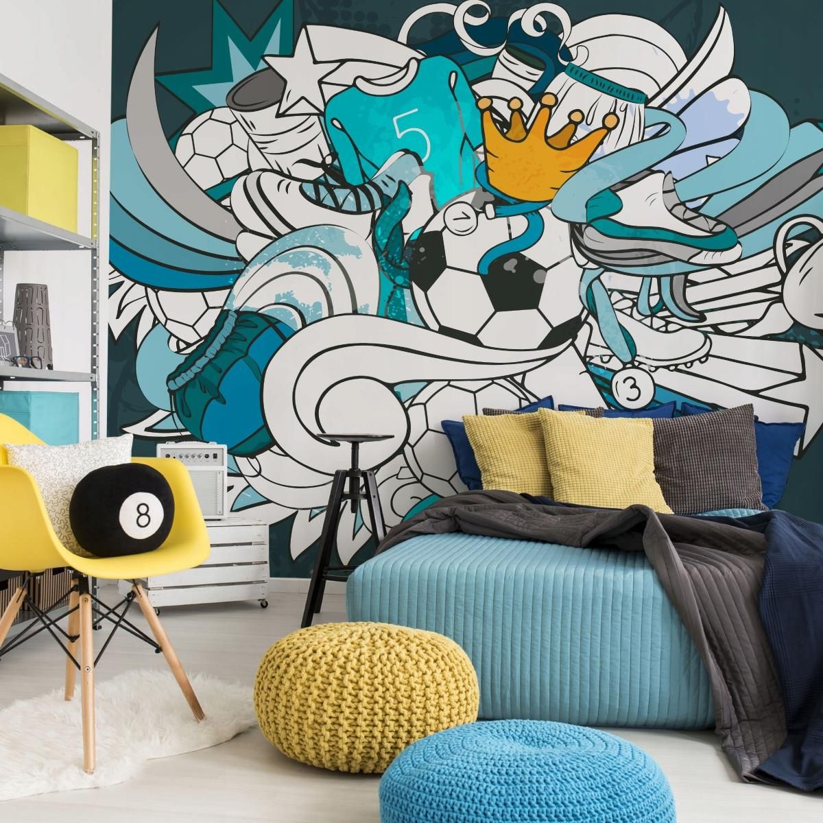 Muralo Fototapeta Dla Dzieci Piłka Nożna Graffiti 300x210 - Opinie i ...