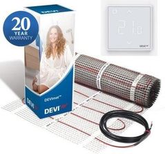 Ogrzewanie podłogowe Devi Dtif Devimat 150T 1050W 7,0M2 Smart Wi-Fi Śnieżnobiały 140F0454 ...